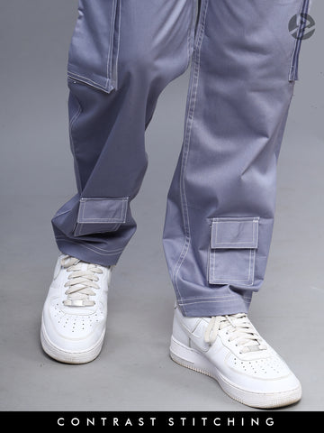 Drip Stitch Cargo Pants : Blue – Prespies