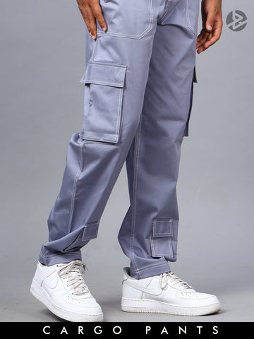 Drip Stitch Cargo Pants : Blue – Prespies